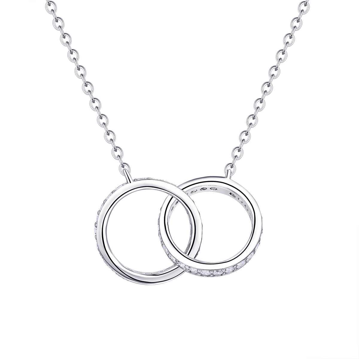 Sterling Silver Interlocking Rings Necklace – Park and Luxe
